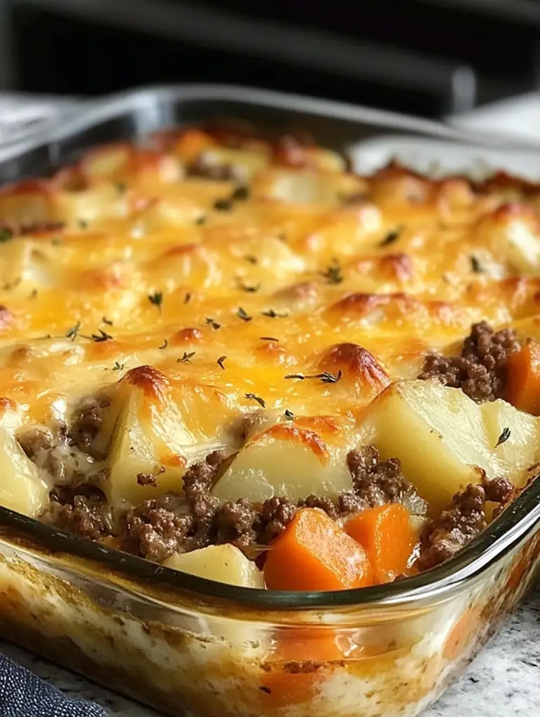 Amish Hamburger with Fall Veggies Bake – Easy Food Recipe